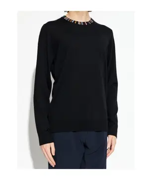 Paul Smith Signature Stripe Collar Jumper - Black