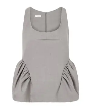 Dries Van Noten Crepe Peplum Top