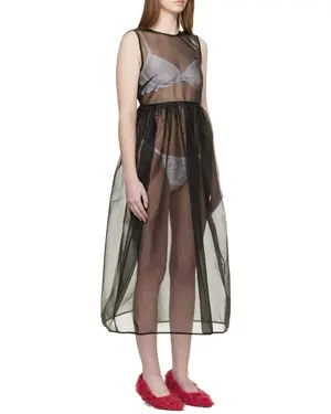 Cecilie Bahnsen Camilla Overlay Sheer Dress