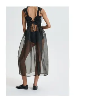 Cecilie Bahnsen Camilla Overlay Sheer Dress
