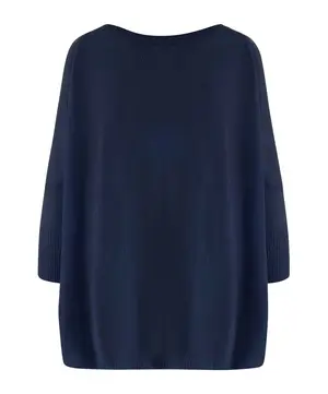 ALLUDE Cashmere V-neck Knitted Sweater - Blue