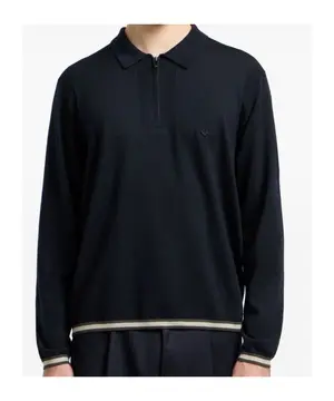 Emporio Armani Half-zip Wool Polo Shirt