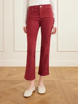 Stouls Dean Suede Flared Pants - Red