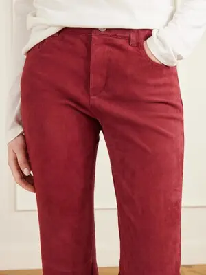 Stouls Dean Suede Flared Pants - Red