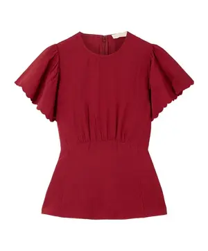 Ulla Johnson Nejma Ruffled Crepe Blouse