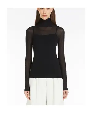 Max Mara High Neck Long-sleeved Top