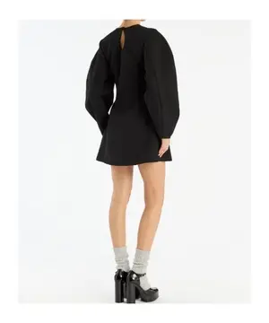 ROTATE BY BIRGER CHRISTENSEN Voluminous Sleeve Crewneck Dress