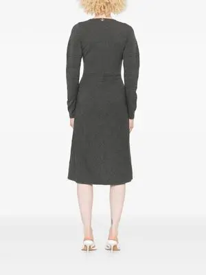TWINSET Textured-knit V-neck Mini Dress