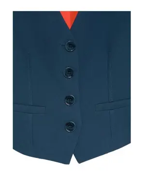 Patrizia Pepe Fitted Button-front Vest - Blue