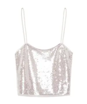 FORTE_FORTE Sequin Spaghetti Strap Top - Charme