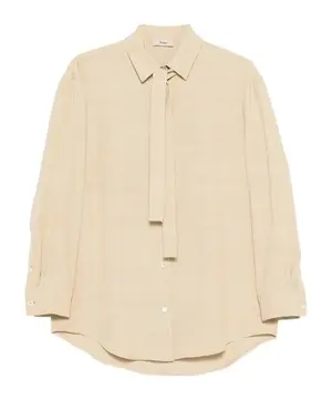 Herno Long-sleeved Shirt With Tie-neck Collar