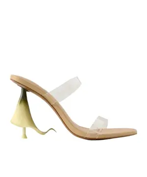 Cult Gaia Calisto Pvc Sandals With Calla Lily Heels - Nude