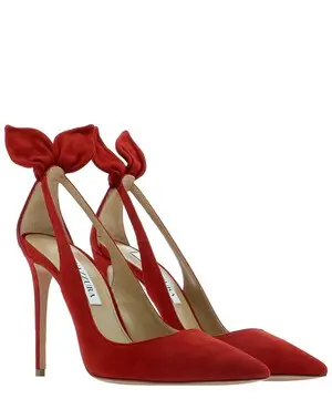 AQUAZZURA Deneuve Bow-tie Pumps - Red