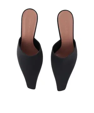 Amina Muaddi Mule-style High-heeled Sandals With Pointed Square Toe