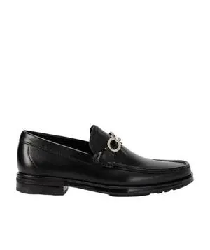 FERRAGAMO Gancini Buckled Loafers - Black
