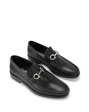 FERRAGAMO Gancini Buckled Loafers - Black