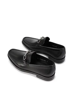 FERRAGAMO Gancini Buckled Loafers - Black