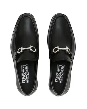 FERRAGAMO Gancini Buckled Loafers - Black