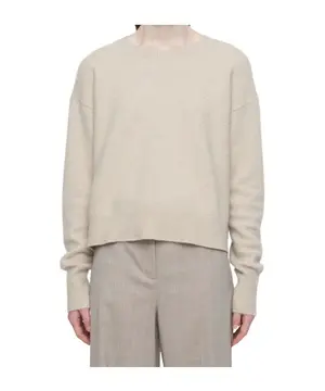 JOSEPH Crew Neck Knitwear With Drop Shoulder And Ribbed Details