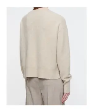 JOSEPH Crew Neck Knitwear With Drop Shoulder And Ribbed Details