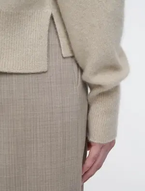JOSEPH Crew Neck Knitwear With Drop Shoulder And Ribbed Details