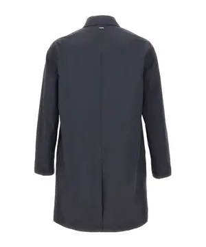 Herno Long-sleeved Buttoned Raincoat - Black