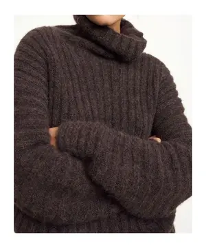 BY MALENE BIRGER Ribbed Turtleneck Sweater With Dolman Sleeves