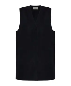 Officine Générale V-neck Wool Vest - Black