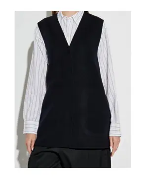 Officine Générale V-neck Wool Vest - Black