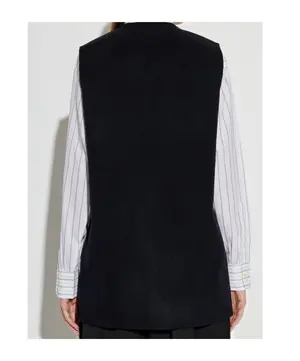 Officine Générale V-neck Wool Vest - Black