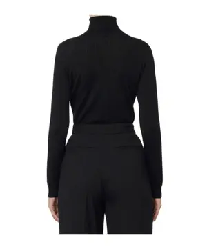 Elisabetta Franchi Micro Logo Jacquard High Neck Jumper - Black