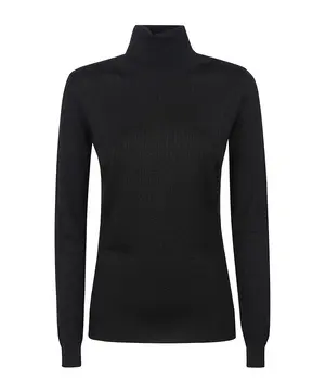 Elisabetta Franchi Micro Logo Jacquard High Neck Jumper - Black