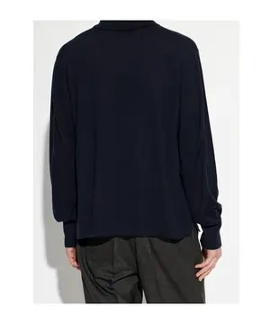 Officine Générale Bene Zip Polo Knitted Sweater - Navy Blue