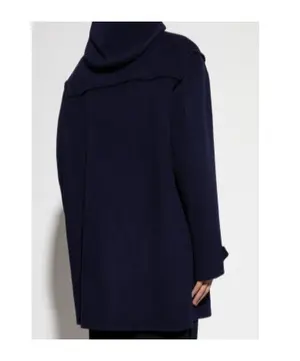 Moschino Hooded Duffle Coat With Frog Closure - Black