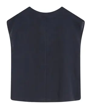 Aspesi Sleeveless Round Neck Top With Tie Detail - Black
