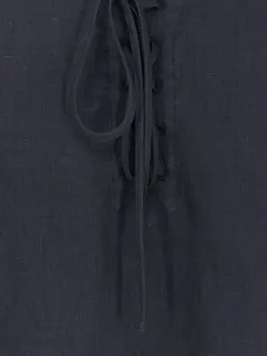 Aspesi Sleeveless Round Neck Top With Tie Detail - Black
