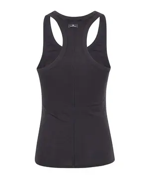 Elisabetta Franchi Ribbed Racerback Tank Top With Embroidered Logo