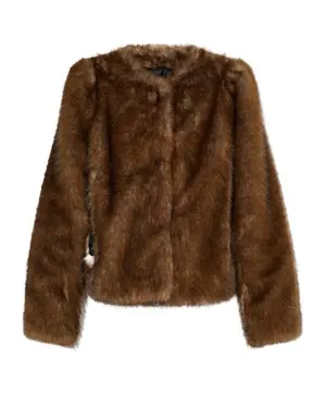 STAND STUDIO Sadie Faux Fur Jacket - Brown