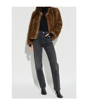 STAND STUDIO Sadie Faux Fur Jacket - Brown