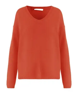 ALLUDE V-neck Cashmere Sweater - Brown