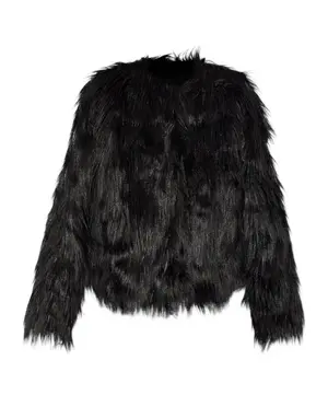 STAND STUDIO Eilish Faux Fur Jacket - Black