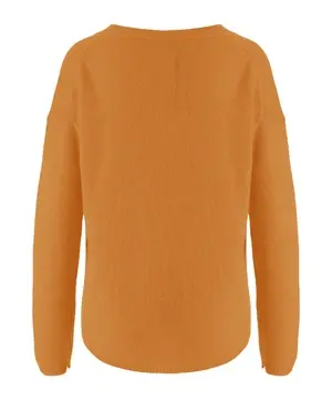 ALLUDE Cashmere V-neck Sweater - Orange