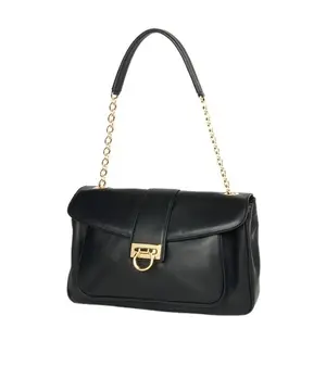 FERRAGAMO Gold Tone Logo Shoulder Bag