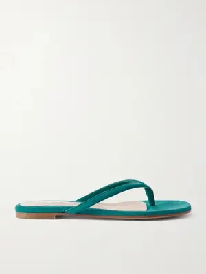 GIANVITO ROSSI Calypso Suede Thong Sandals - Green