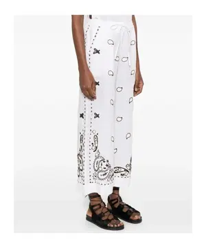 P.a.r.o.s.h Embroidered Wide-leg Trousers - White