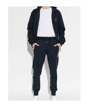 Dolce & Gabbana Heraldic Patch Drawstring Hoodie - Black