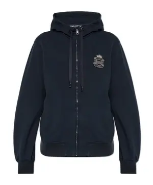 Dolce & Gabbana Heraldic Patch Drawstring Hoodie - No
