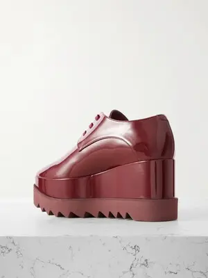 Stella McCartney Elyse Vegetarian Patent-leather Platform Brogues