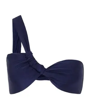 Cult Gaia Charmaine Asymmetrical Bandeau Bikini Top - Blue