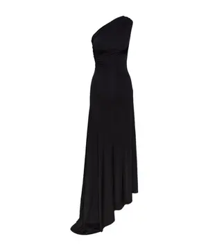 Tove One-shoulder Maxi Dress With Pleated Detail And Irregular Hem